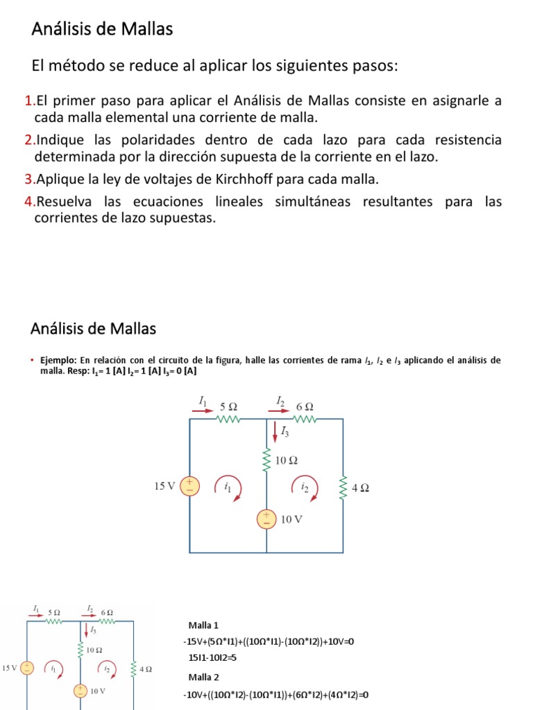 Análisis de Mallas | Descargar gratis PDF | Circuitos electricos | Matemáticas