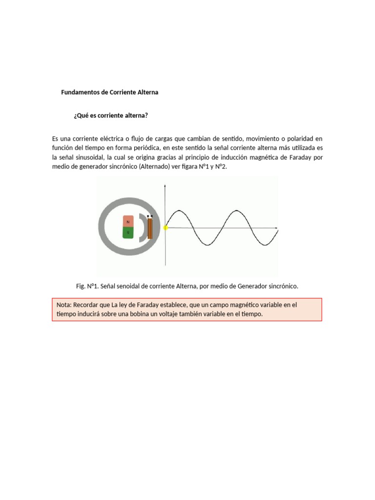 Fundamentos Corriente Alterna | PDF | Corriente alterna | Energia electrica