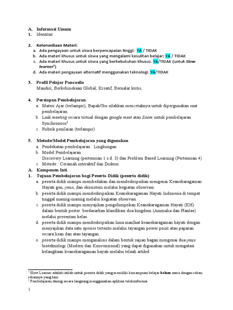 Contoh Modul SMA | PDF