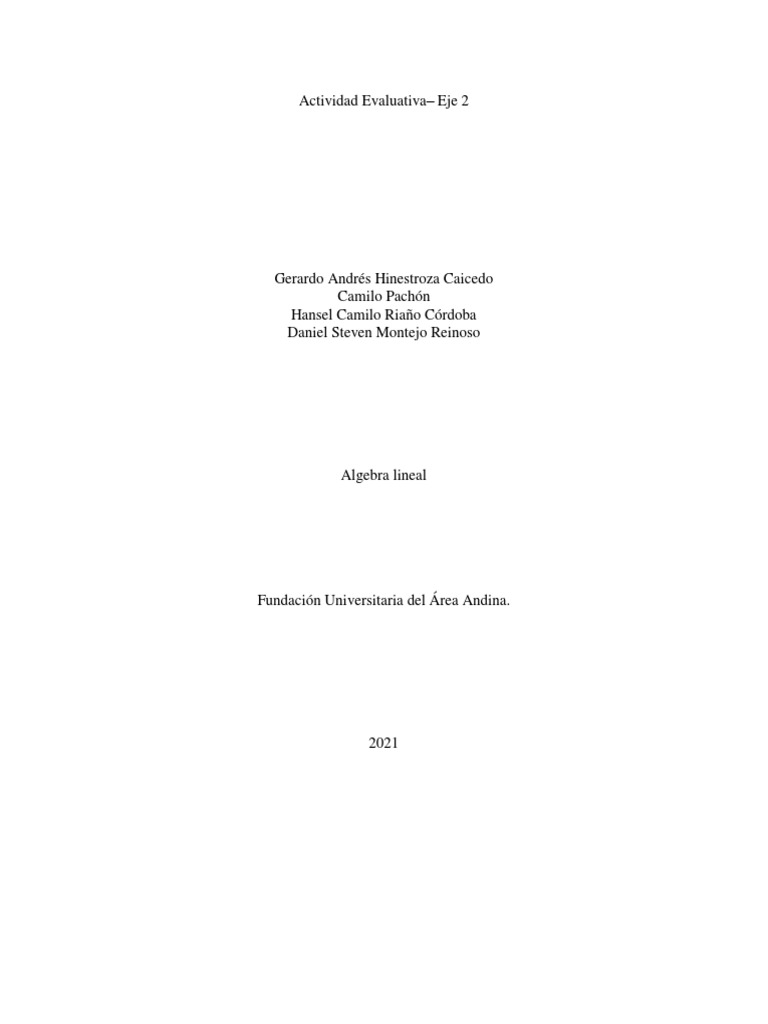 Algebra L Eje 2 | PDF