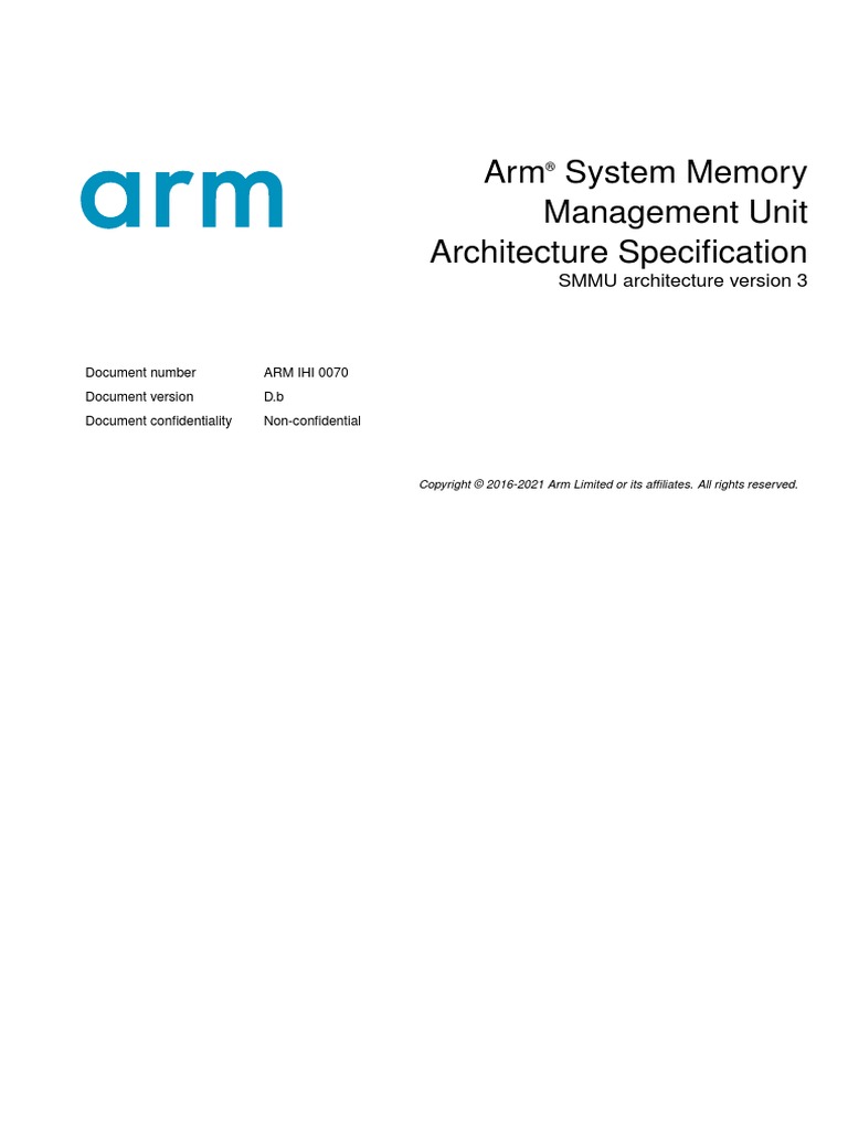 ARM IHI 0070 D B System Memory Management Unit Architecture Specification | PDF | Cache ...