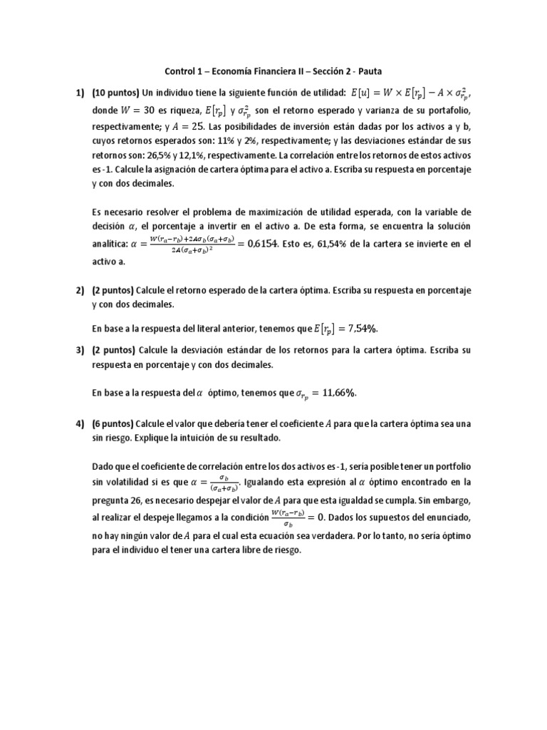 Control 1 EcFin II 2022 Sec 2 Pauta | PDF | Desviación Estándar ... Control 1 EcFin II 2022 Sec 2 Pauta | PDF | Desviación Estándar ...