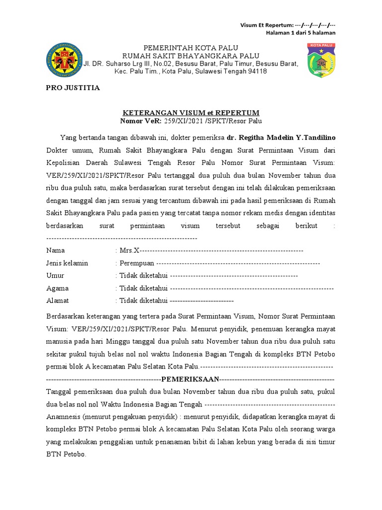 Contoh VeR Mayat | PDF