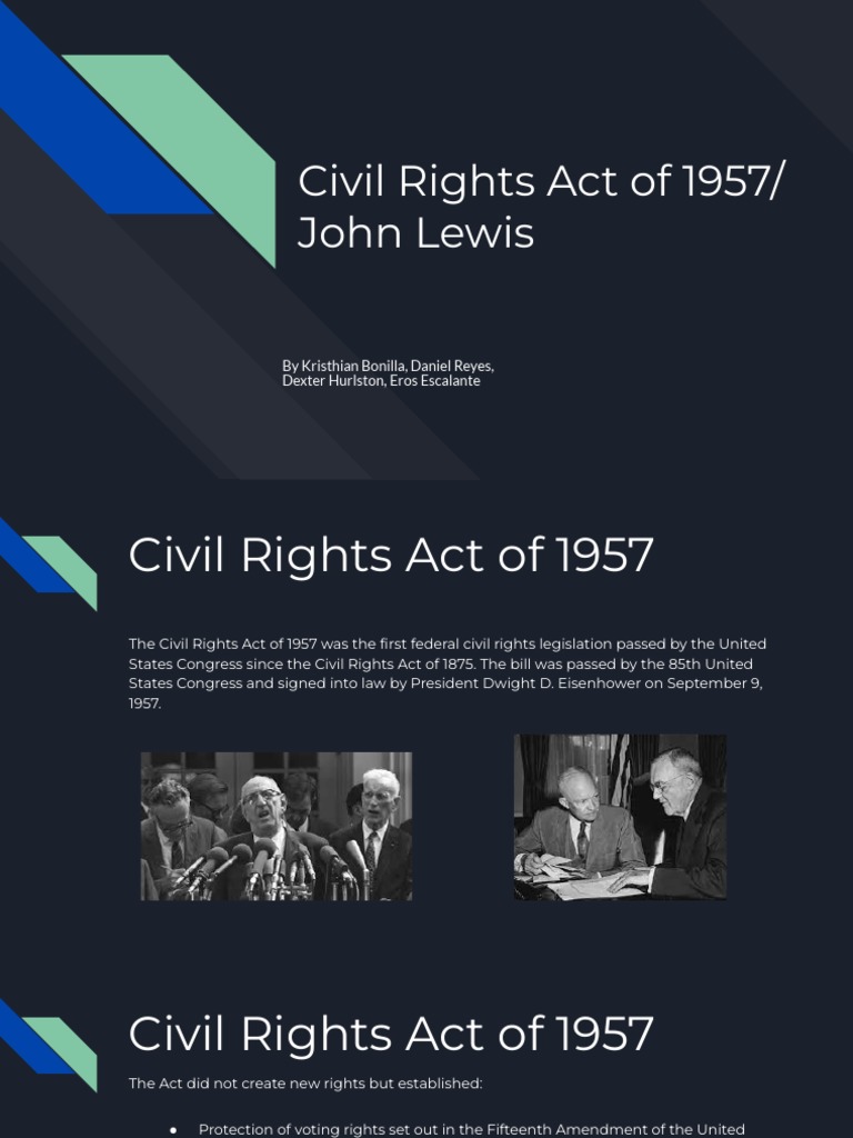 Civil Rights Act of 1957 - John Lewis | PDF