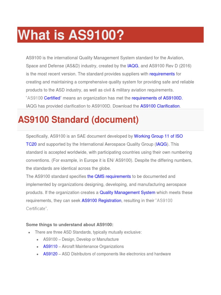 AS 9100 Other Information | PDF | Iso 9000 | Quality Management System