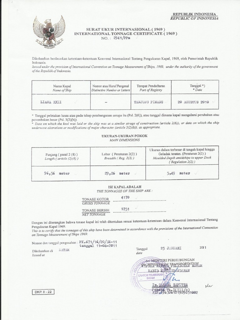 BG Liana Xxii - Surat Ukur | PDF