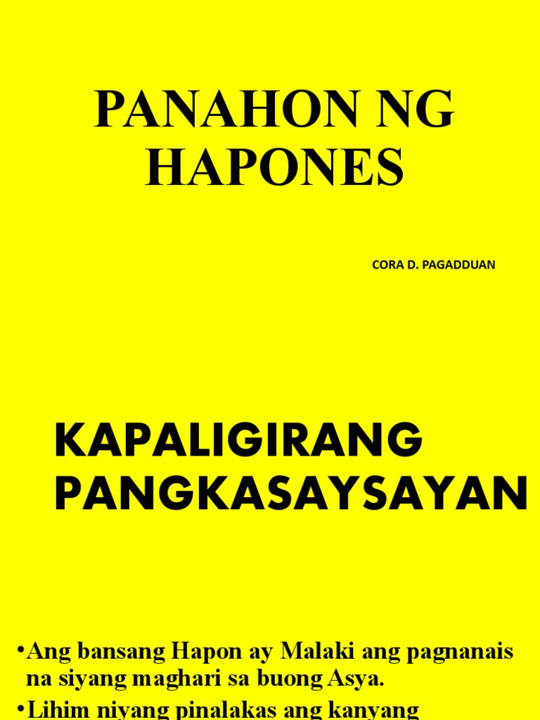Panahon NG Hapones | PDF