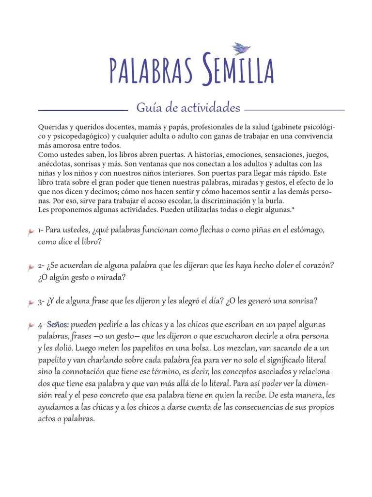 Guia Palabras Semillas | Descargar gratis PDF | Sicología | Conceptos psicologicos