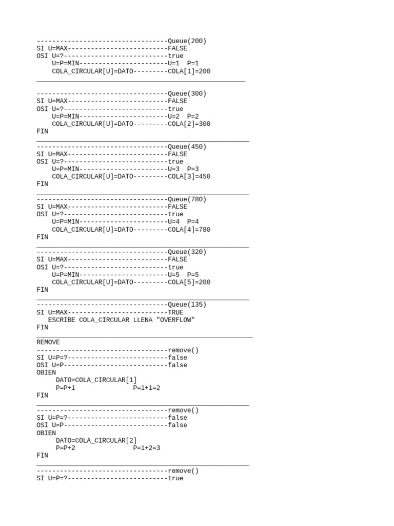 Manejo de Cola Circular y Errores | PDF | Métodos y materiales de ...