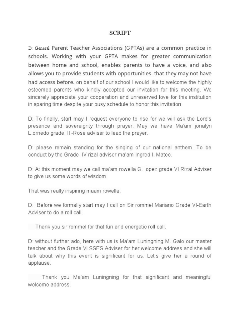 Script-Gpta Election. | PDF