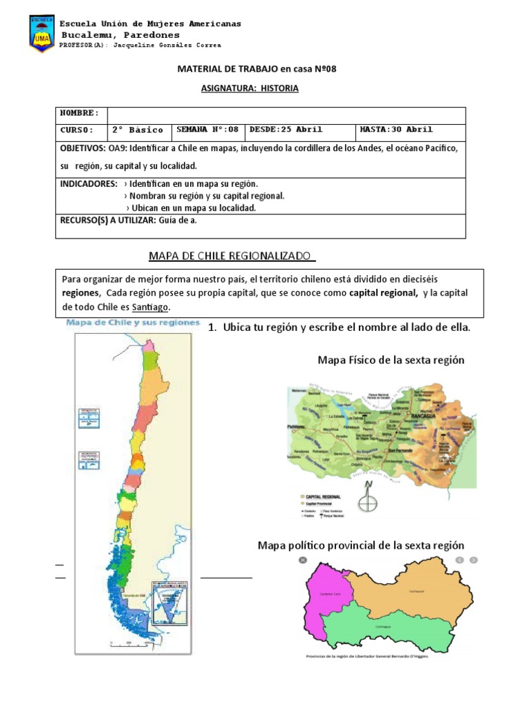 Mapa de la Sexta Región de Chile | PDF