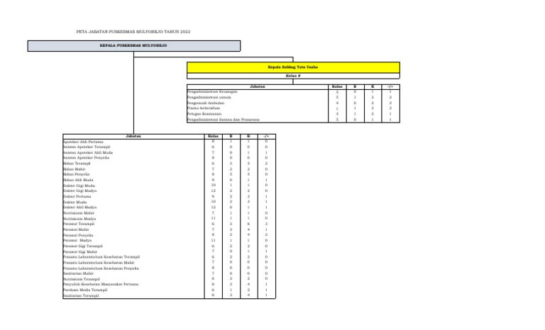 Peta Jabatan Kepegawaian Tahun 2022 | PDF