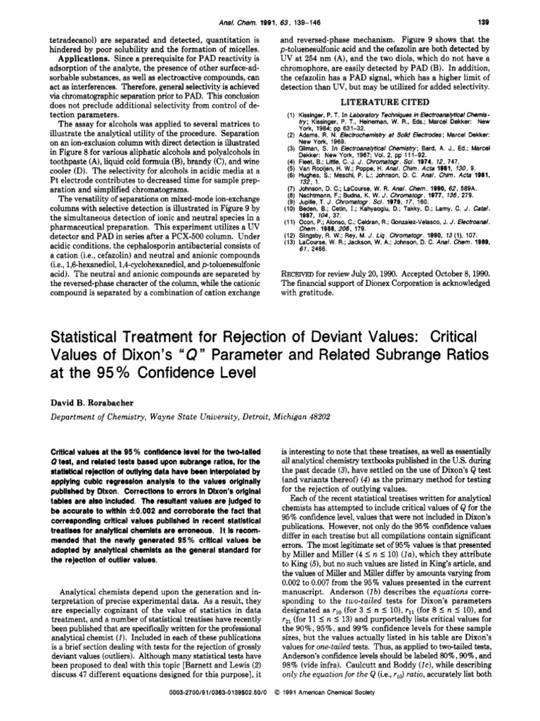 Dixon Test | PDF | Outlier | Statistics