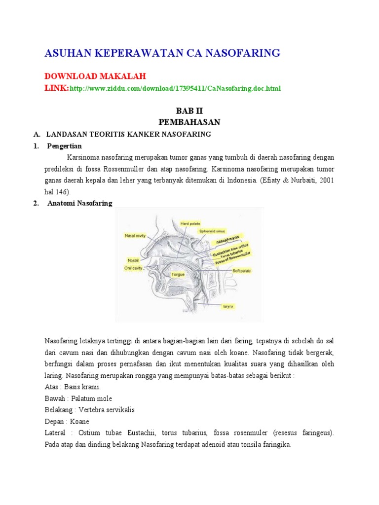 Asuhan Keperawatan Ca Nasofaring | PDF | Sains & Matematika