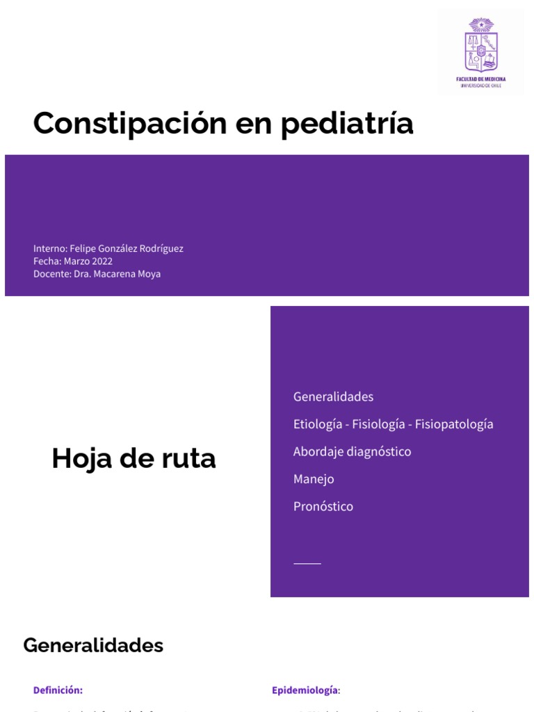Manejo de la Constipación en Pediatría | PDF | Estreñimiento | Medicina ...
