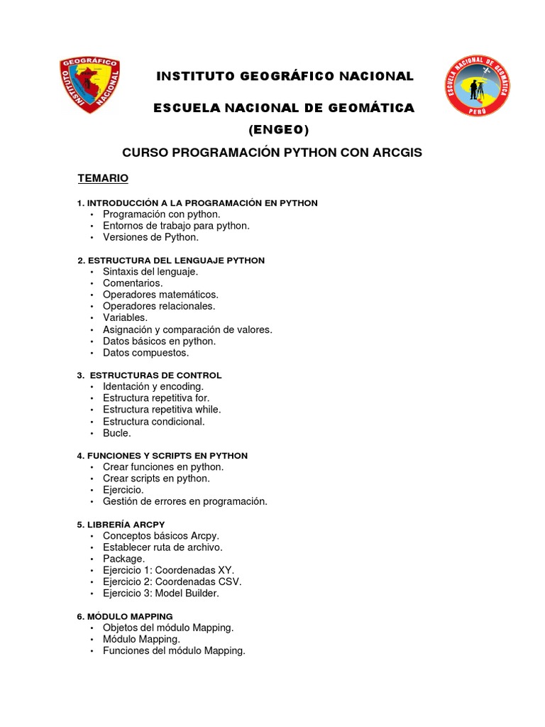 Curso Programacion Python Con Arcgis PDF | PDF