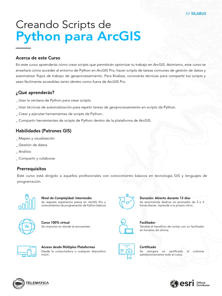 Curso Virtual Introduccion A Scripts de Geoprocesamiento Usando Python ... Curso Virtual Introduccion A Scripts de Geoprocesamiento Usando Python ...