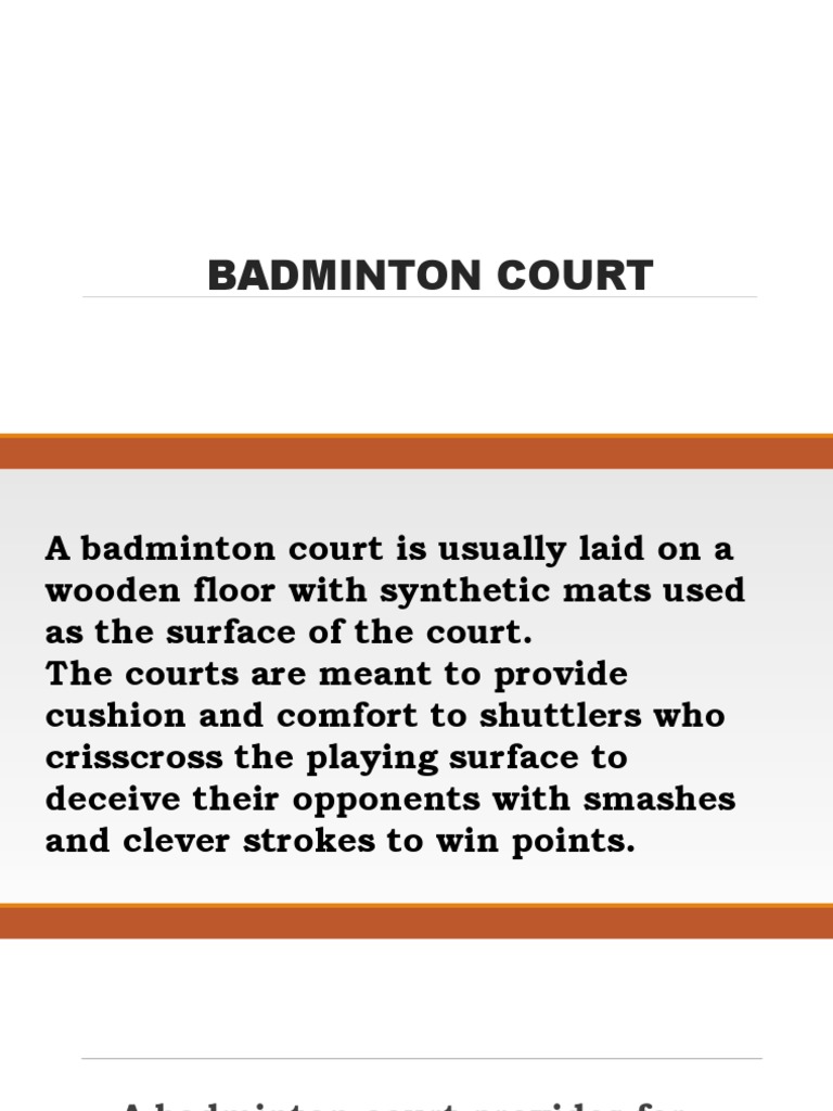 PPT Badminton Court | PDF