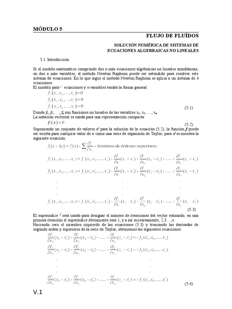 Módulo 5 Flujo de Fluidos | PDF | Ecuaciones | Matriz (Matemáticas)