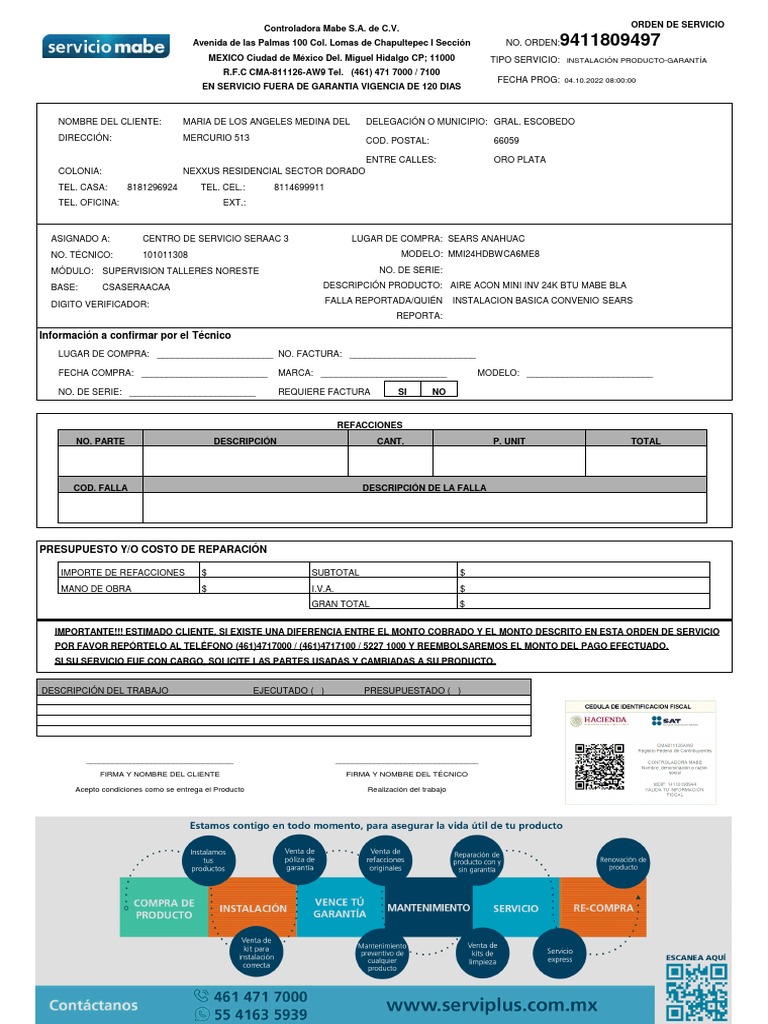 Información A Confirmar Por El Técnico | PDF