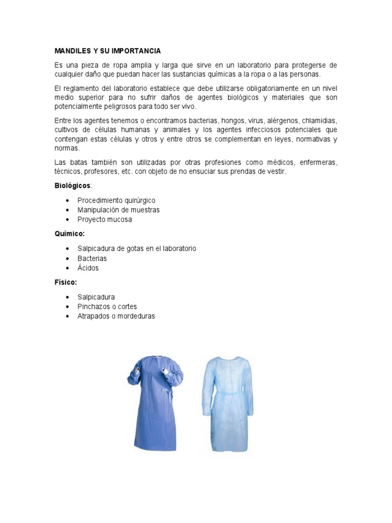 Mandiles y Su Importancia | PDF | Infección | Guante