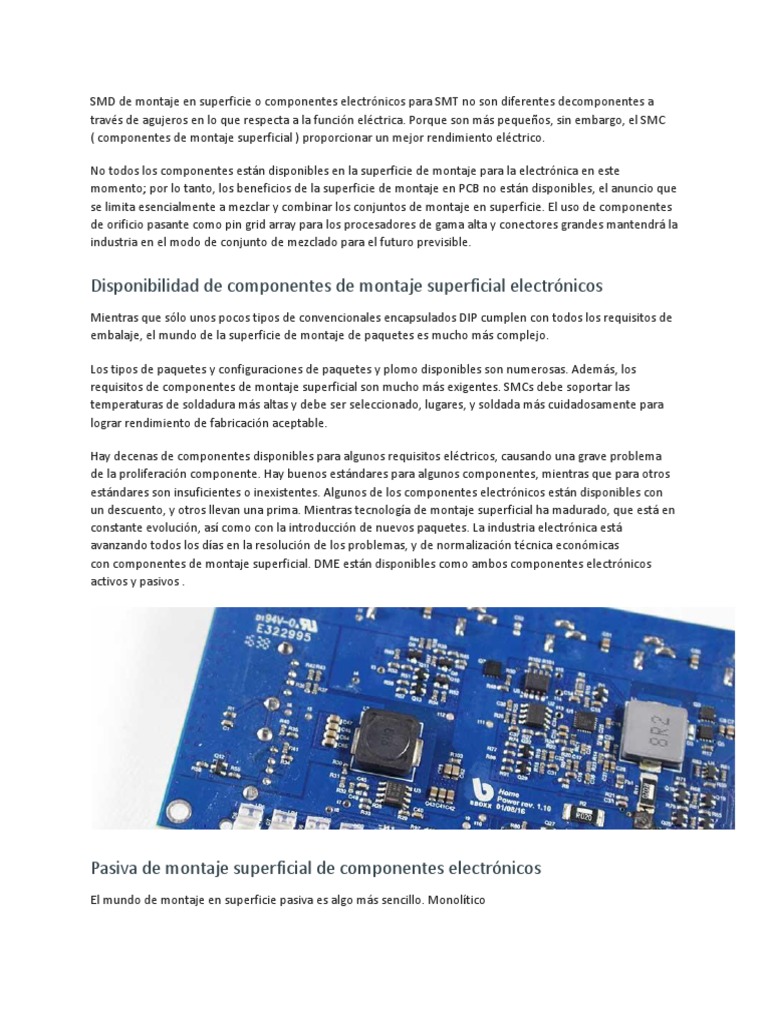 Componentes SMD: Guía y Tipos | PDF | Resistor | Condensador