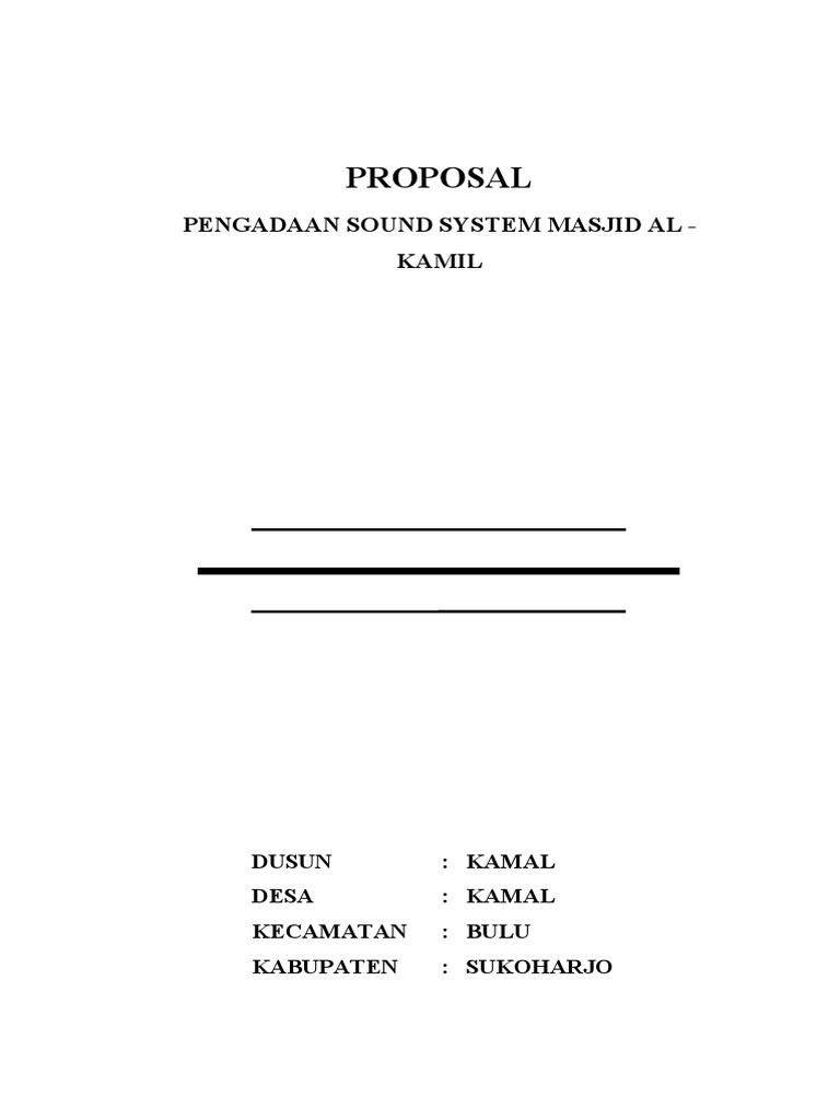 Proposal Pengadaan Sound System Masjid | PDF