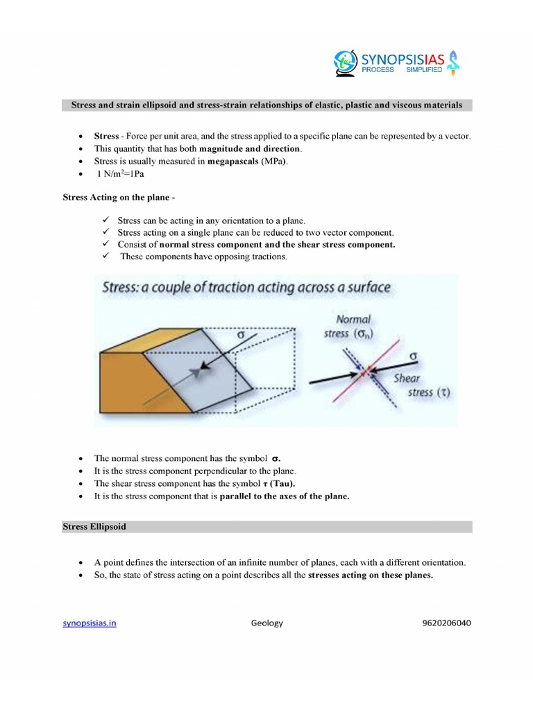 Stress and Strain Ellipsoid | PDF