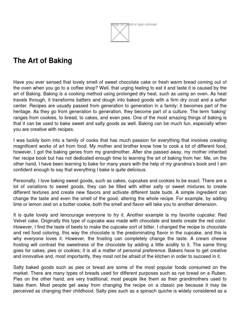 The Art of Baking | PDF | Baking | Taste
