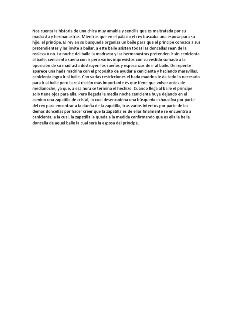 Resumen Cenicienta | PDF