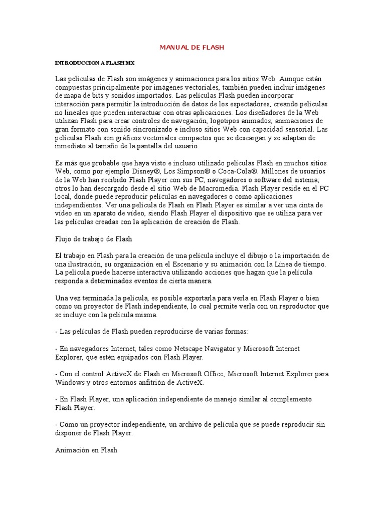 Manual de Flash | PDF | Adobe Flash | Animación