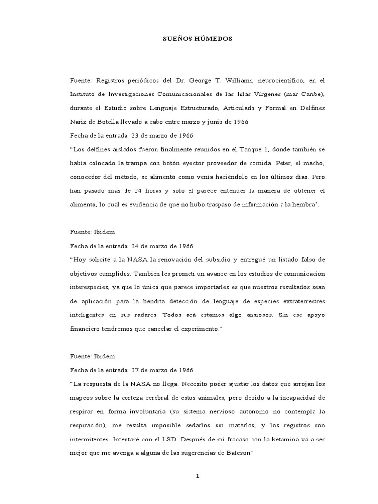 SUEÑOS HUMEDOS - X | PDF