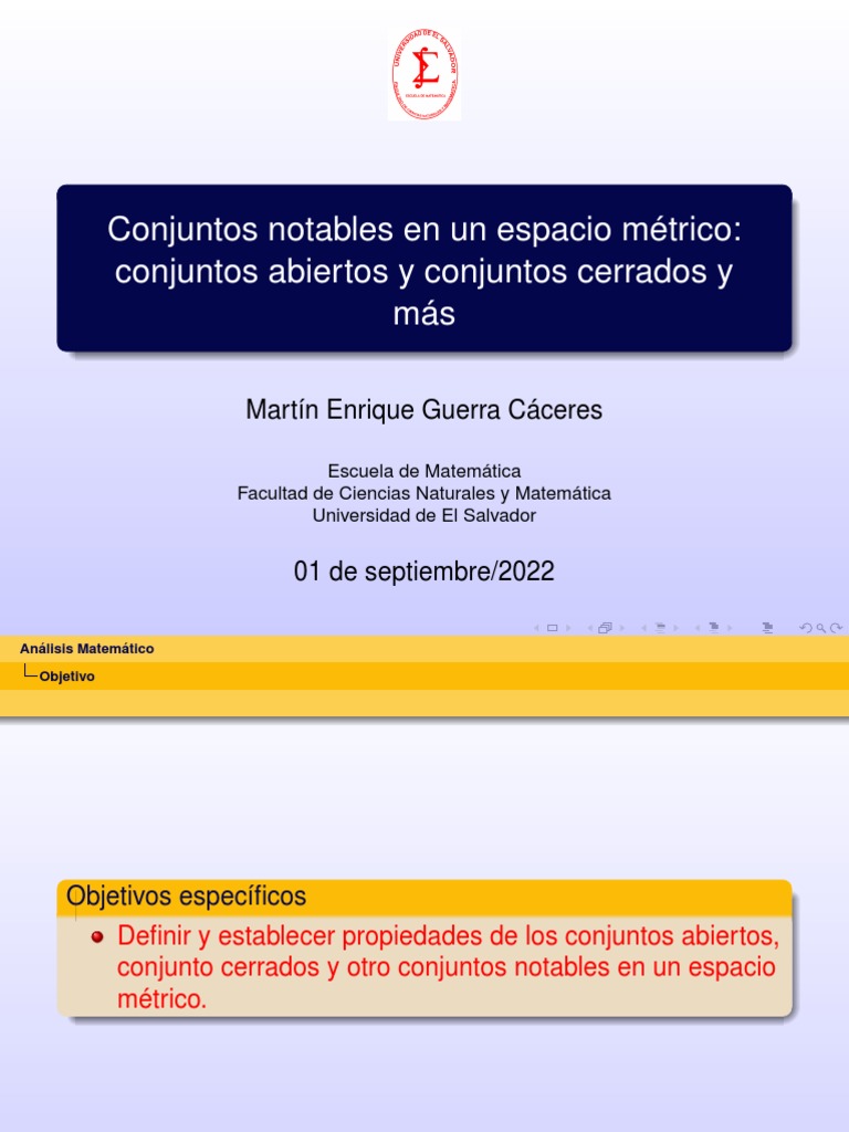 AM - Clase 1 - 6 - Conjuntos - Abiertos - Cerrados - 01092022 | PDF ...