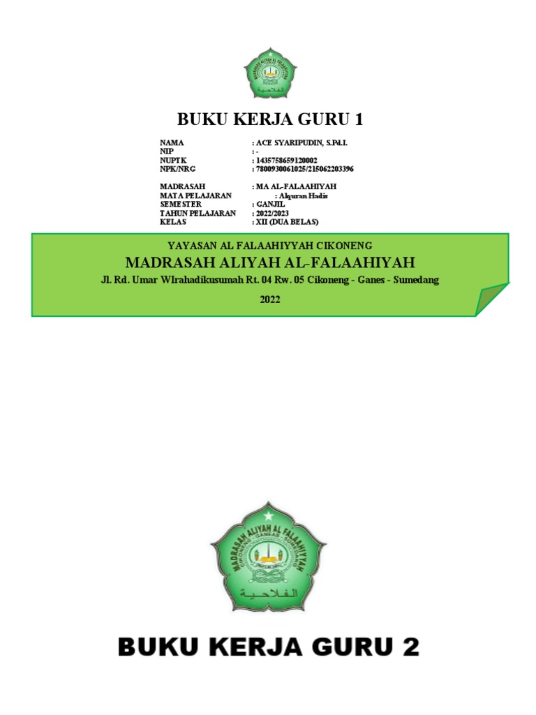 Cover-Buku Kerja Guru 1 | PDF