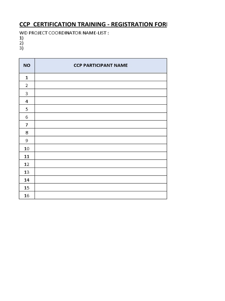 CCP - Registration Form | PDF