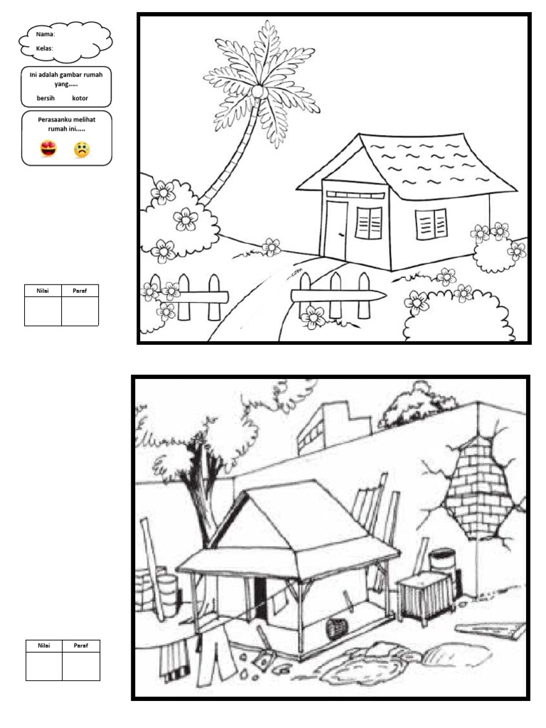 Mewarnai Rumah Bersih Dan Kotor | PDF