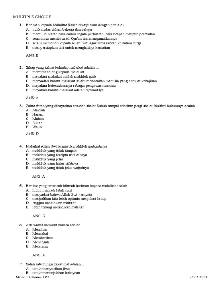 Soal PAS Semester Ganjil Kelas X | PDF
