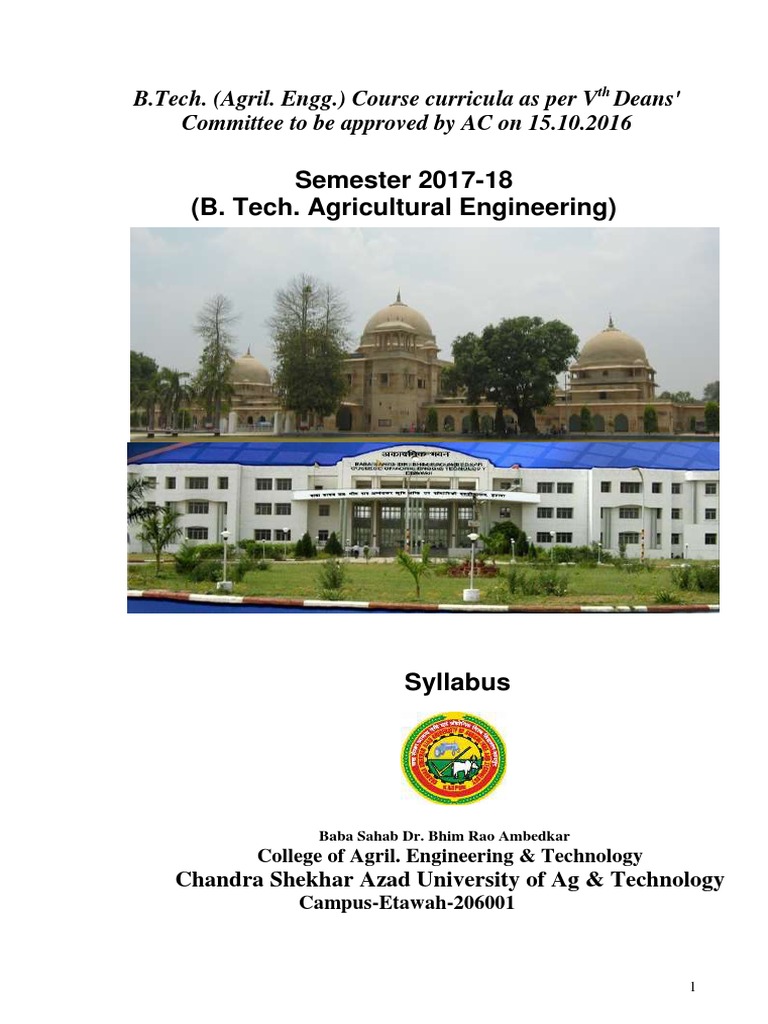 Syllabus of B Tech Agricultural Engineering | PDF | Electric Motor | Beam (Structure)