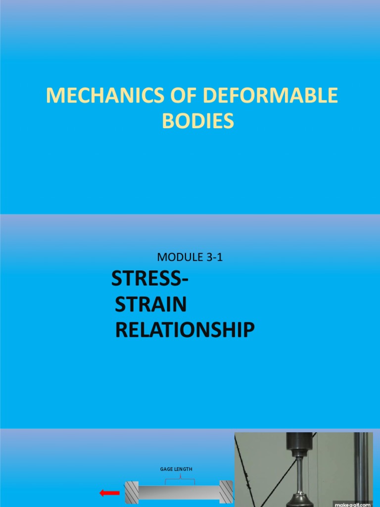 Module 3-1 Stress-Strain Relationship | PDF | Deformation (Engineering) | Yield (Engineering)