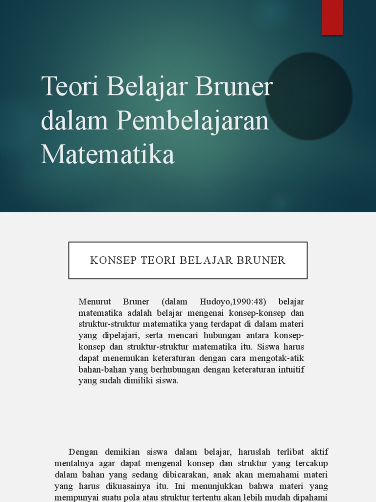 1 Teori Belajar Bruner | PDF