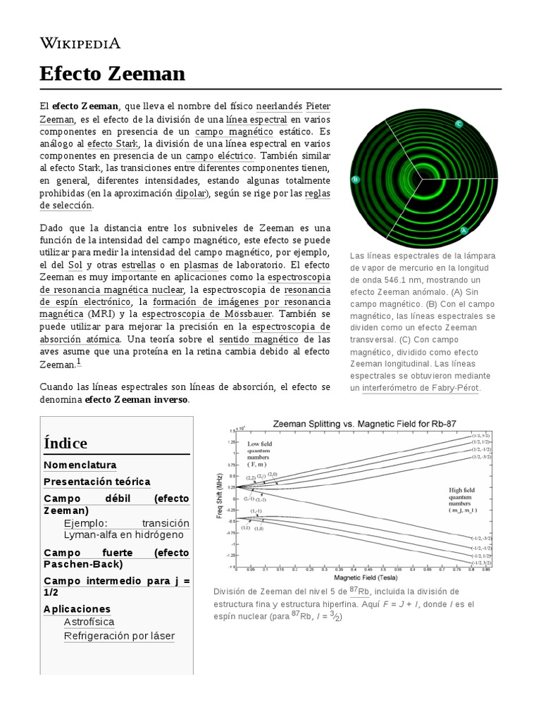 Efecto Zeeman | PDF | Teorías cientificas | Física