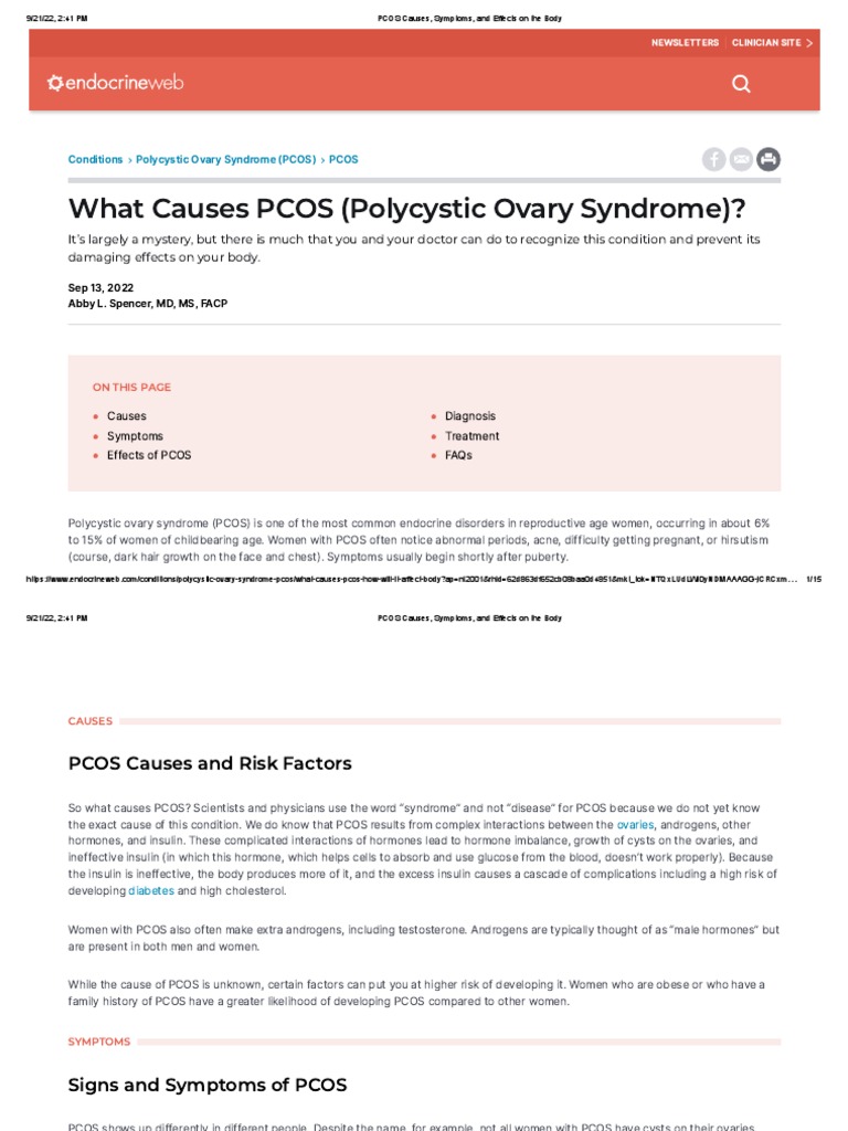 PCOS: Causes, Symptoms, and Effects | PDF