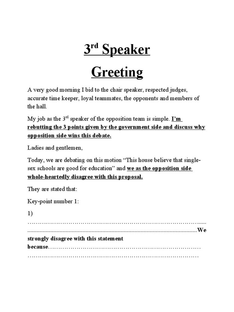 DEBATE-Third Speaker | Download Free PDF | Human Sexuality | Sex