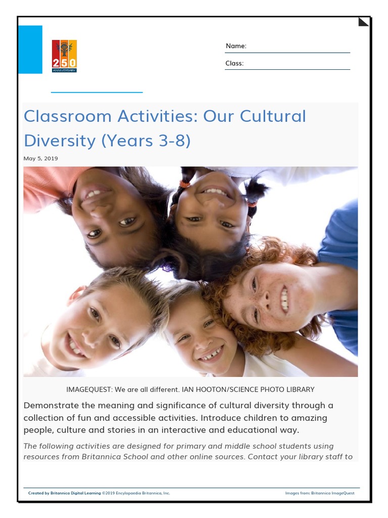 Britannica - LessonPlans - Our Cultural Diversity Y3 8 Au | PDF ...
