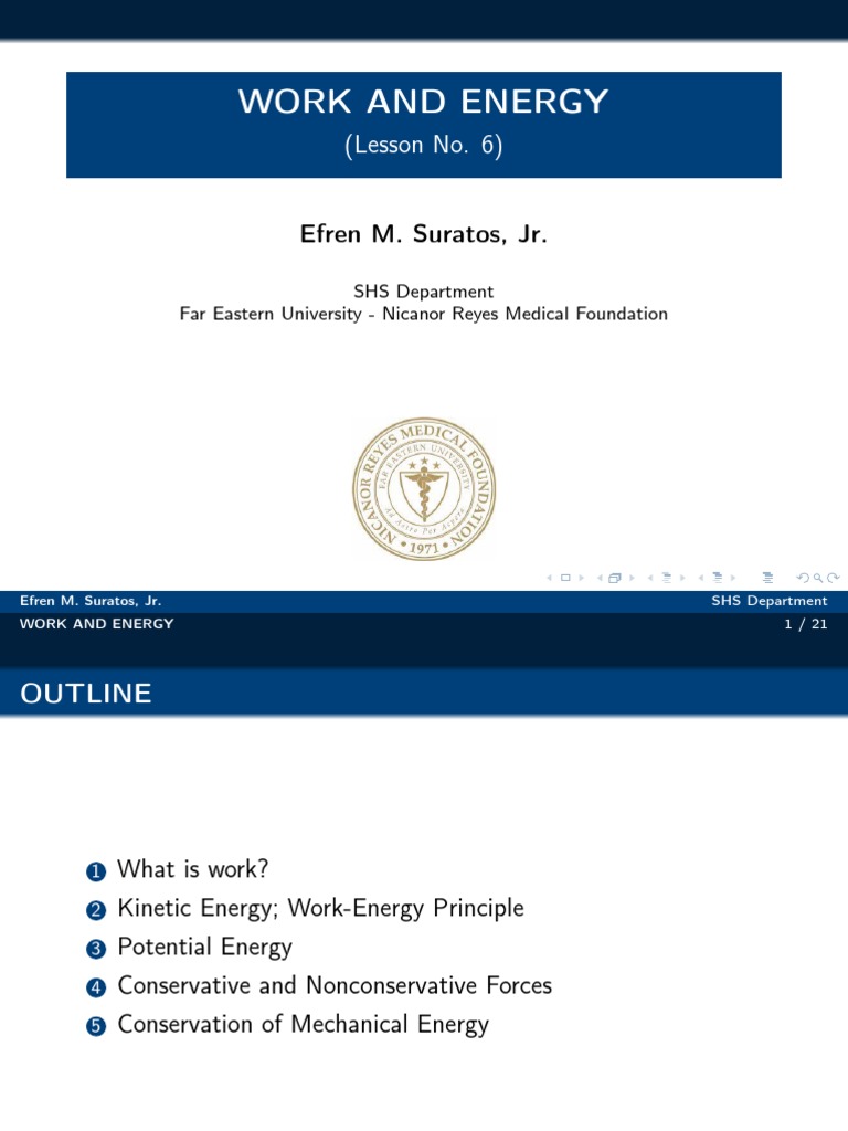 Work and Energy Concepts Guide | PDF | Potential Energy | Force
