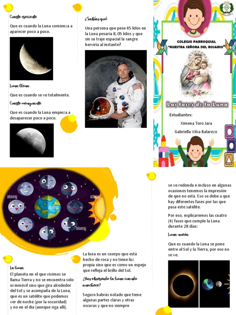 Fases de La Luna - Tríptico | PDF | Luna | Astronomía