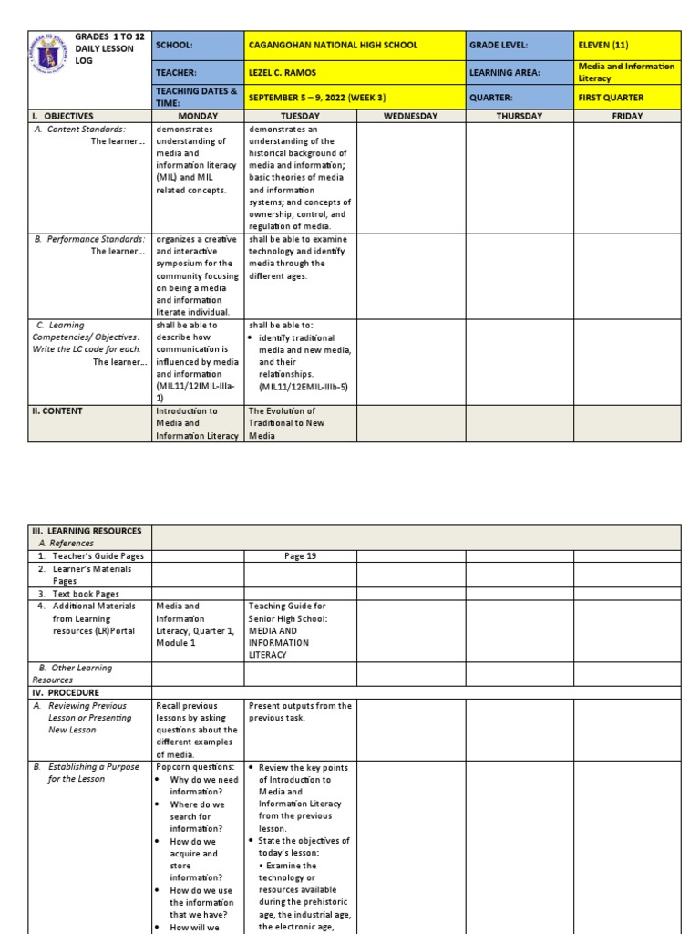 Week 3 Sept. 5 9 Mil DLL | PDF