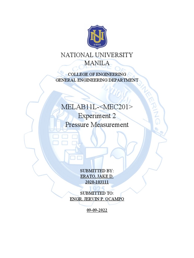 Analysis of Pressure Measurement Using a Dead Weight Tester | PDF ...