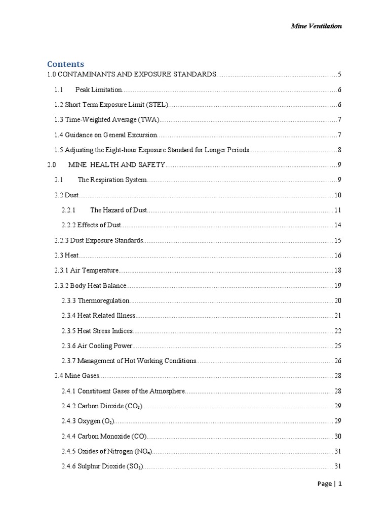 Mine Ventilation | PDF | Respiratory System | Lung