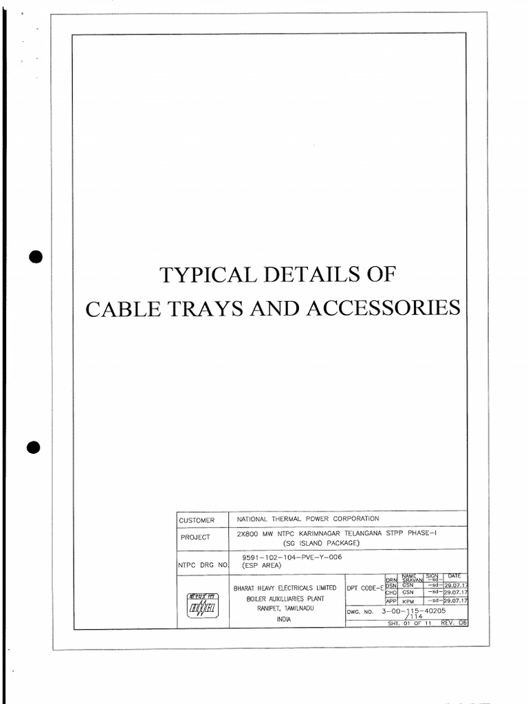 Technical Specification of Cable Trays 1564375363 | PDF | Sheet Metal ...